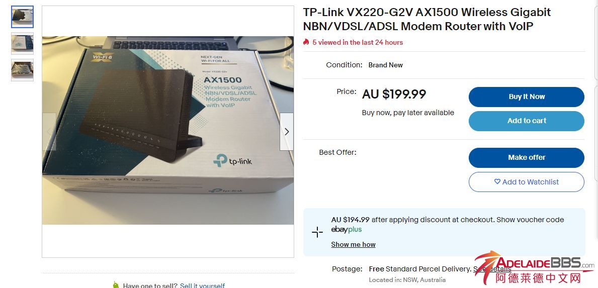 全新未拆封TP-Link VX220-G2V AX1500 无线NBN路由器Modem特价128澳转让了-居家用品版【二手市场 ...